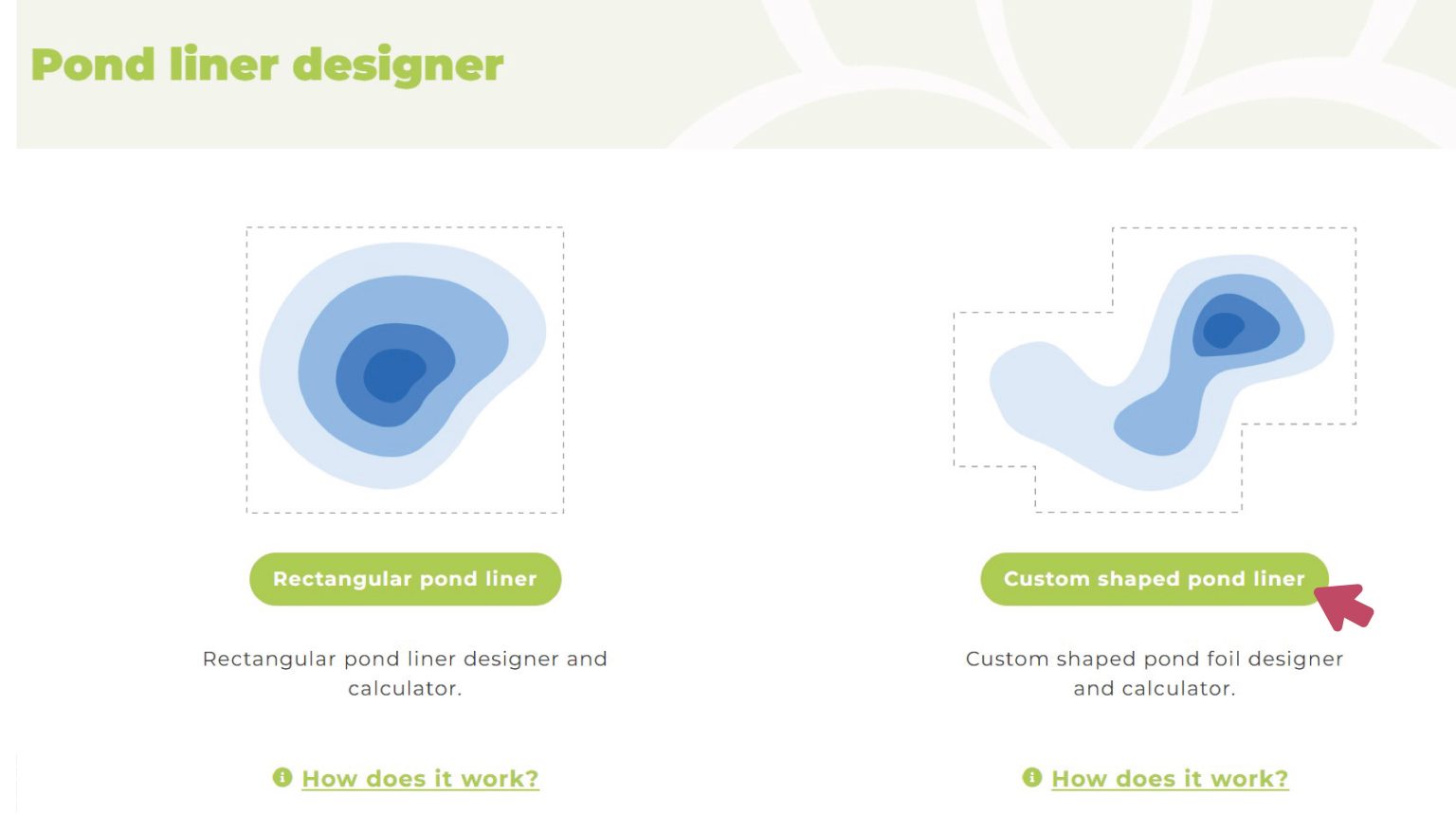 Custom-shaped pond designer - Lotus Garden